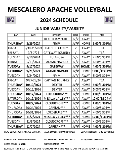 Sports Schedules